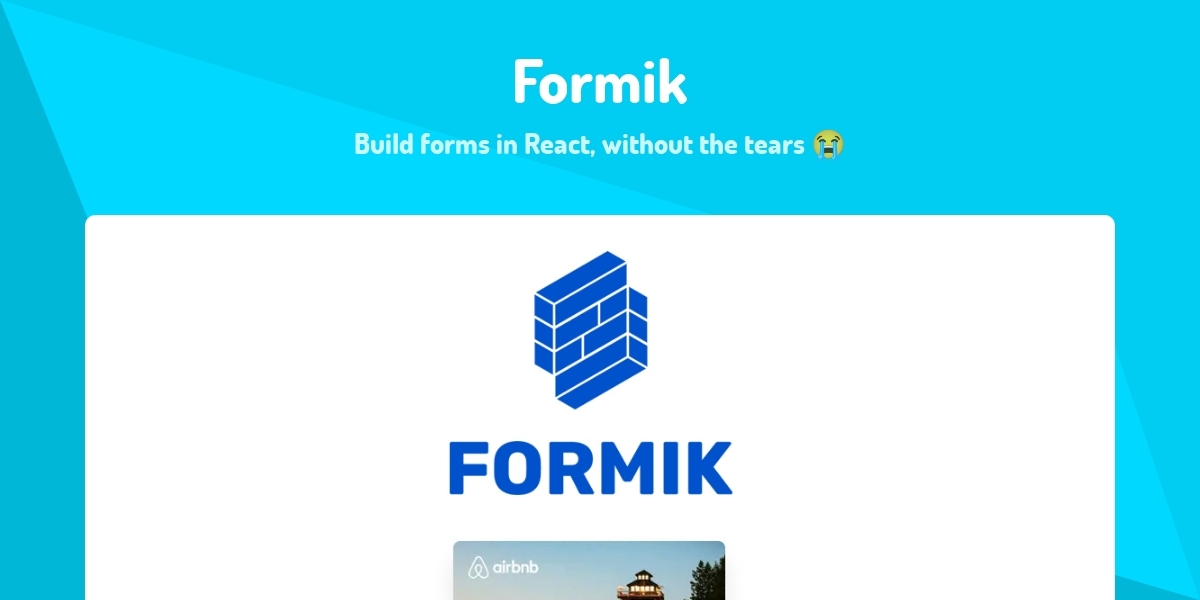Formik Build Forms In React Without The Tears 😭 Made With React Js